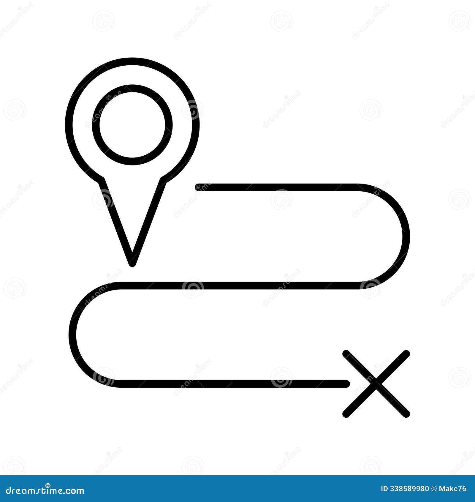 Single Route Tracking Motion Icon, Simple Line Path Searching ...