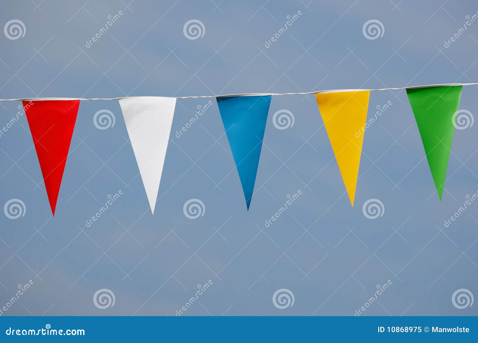 Single Row of Triangle Shaped Pennants Stock Image - Image of ornament ...
