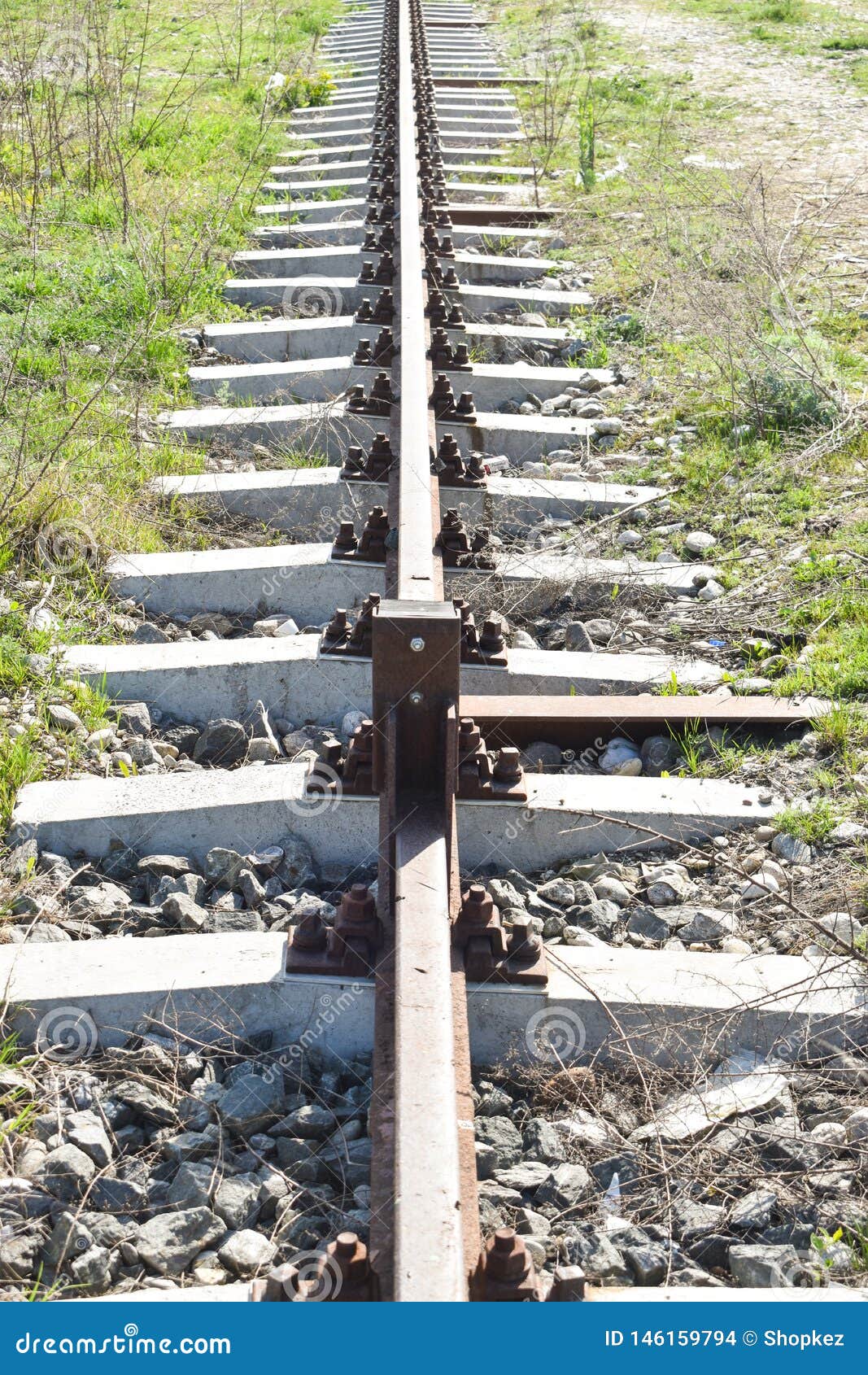 Single Rusty Rail Going To the Minerals Mine Stock Photo - Image of ...