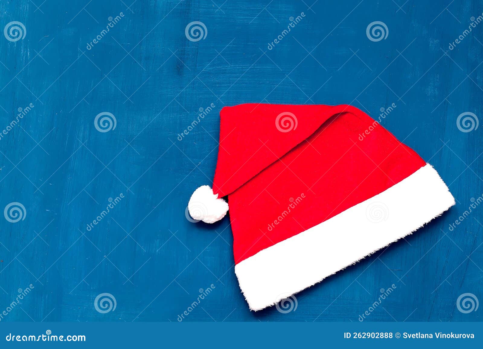 Single Santa Claus Red Hat on White Background. Stock Photo - Image of ...