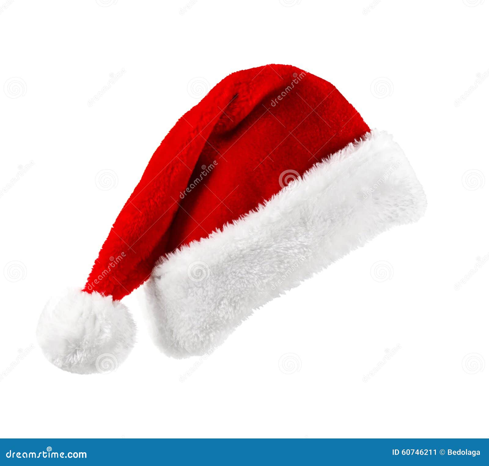 Single Santa Claus Red Hat on White Stock Image - Image of fluffy ...