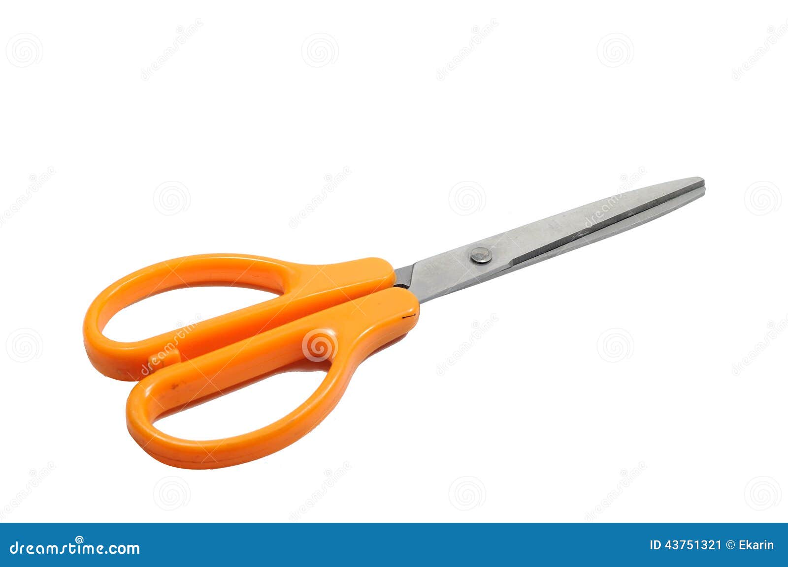 Single Scissor with Orange Handle. Stationary Stock Image - Image of ...