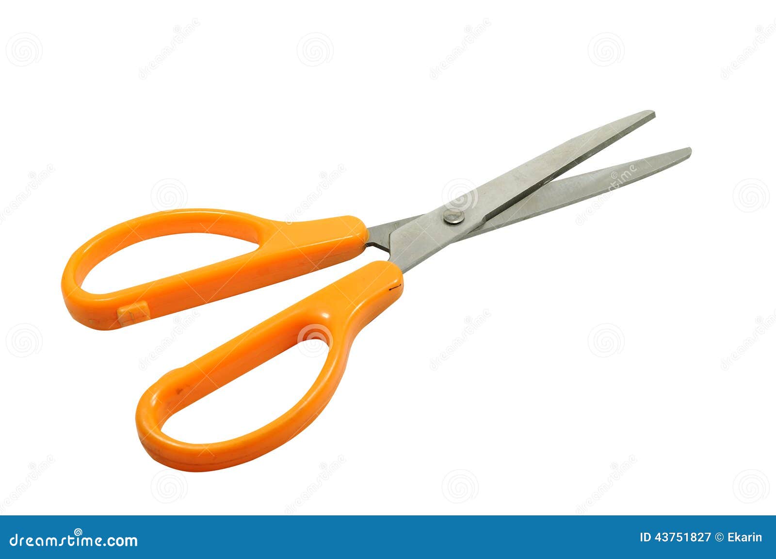 Single Scissor with Orange Handle. Stationary Stock Image - Image of ...