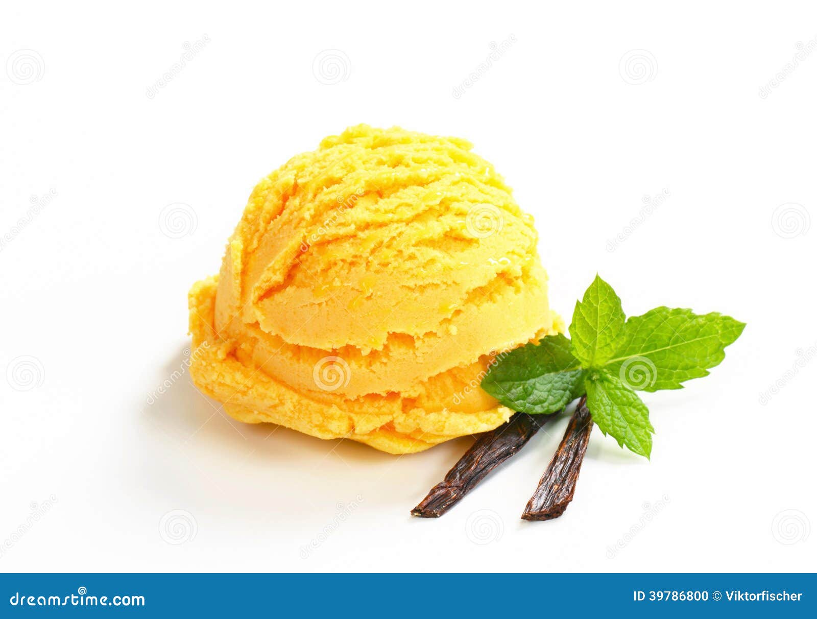 Single Scoop of Yellow Ice Cream Stock Photo - Image of mango, isolated ...
