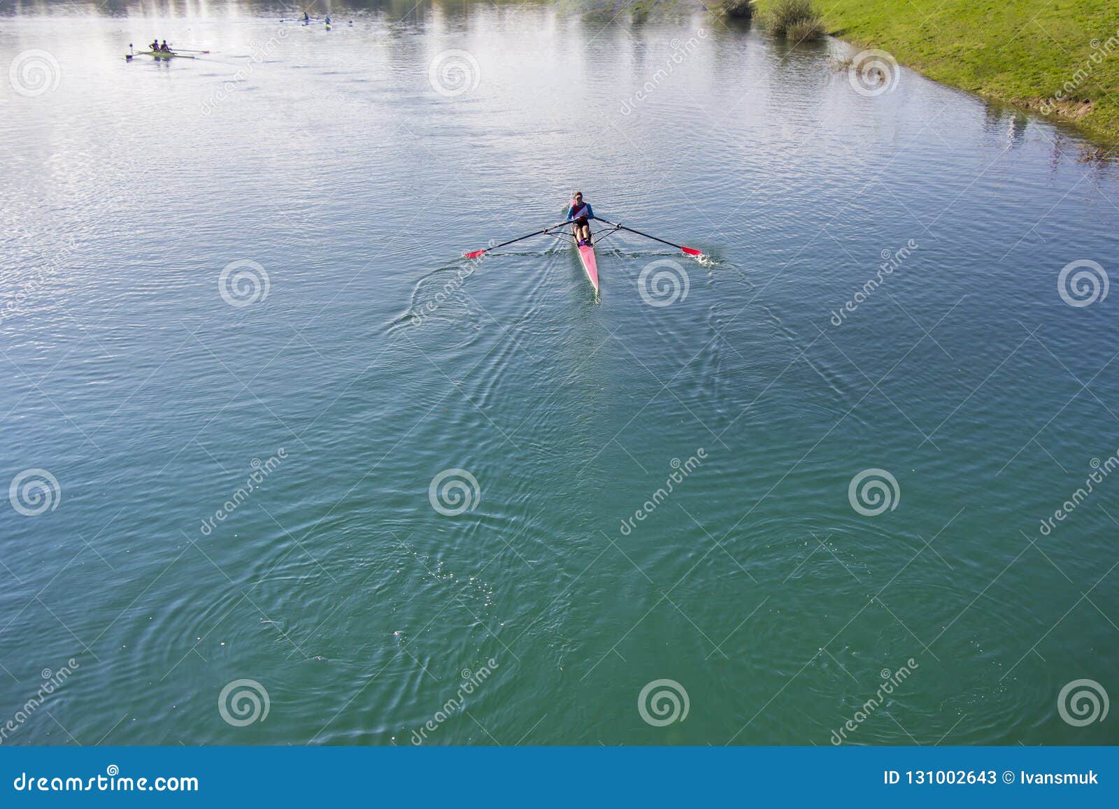 Single Scull Rowing Competitor, Rowing Race Stock Image - Image of ...