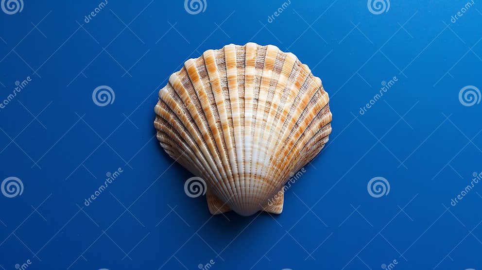 A Single Seashell, Delicately Placed Against a Colored Background ...