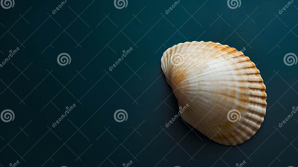 A Single Seashell, Delicately Placed Against a Colored Background ...