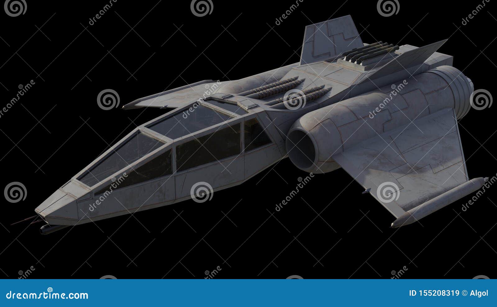 Single Seater Star Fighter Spaceship, Front Angled View Stock ...