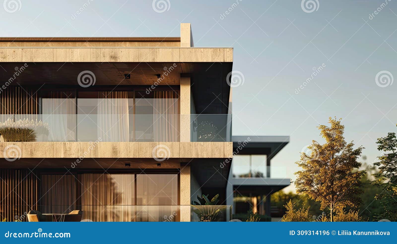A Single-section Low-rise Building Spanning Three Floors, Showcasing ...