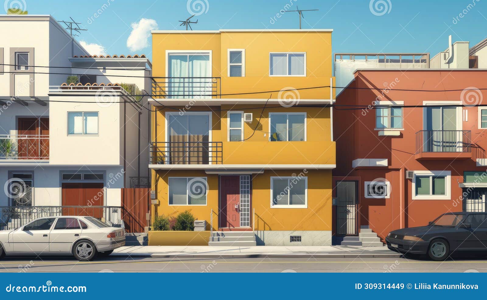 A Single-section Low-rise Building Spanning Three Floors, Showcasing ...