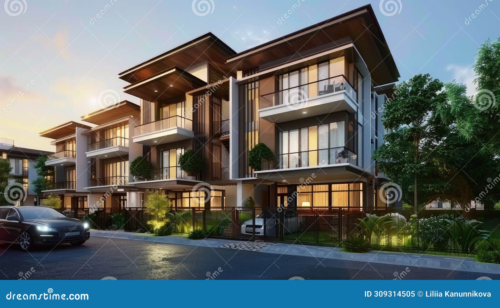 A Single-section Low-rise Building Spanning Three Floors, Showcasing ...