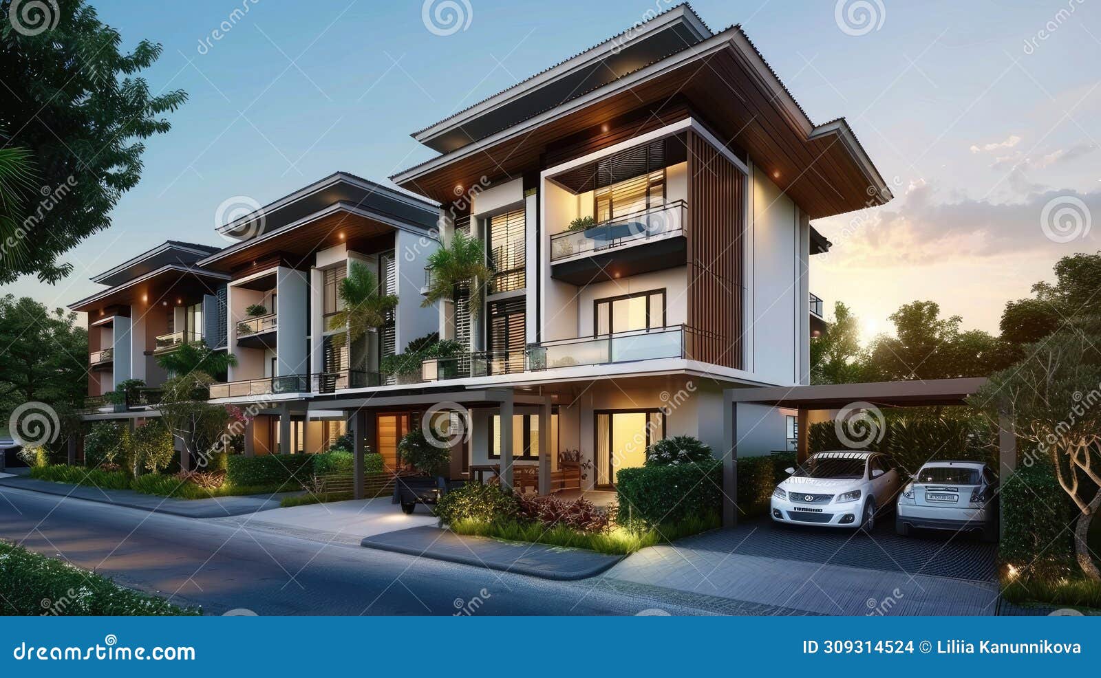 A Single-section Low-rise Building Spanning Three Floors, Showcasing ...