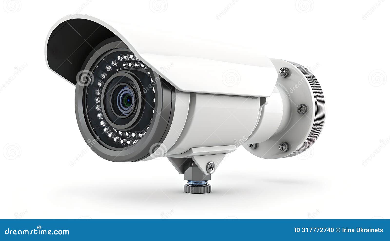 Modern Security Camera Isolated on White Background. Close-up View of ...