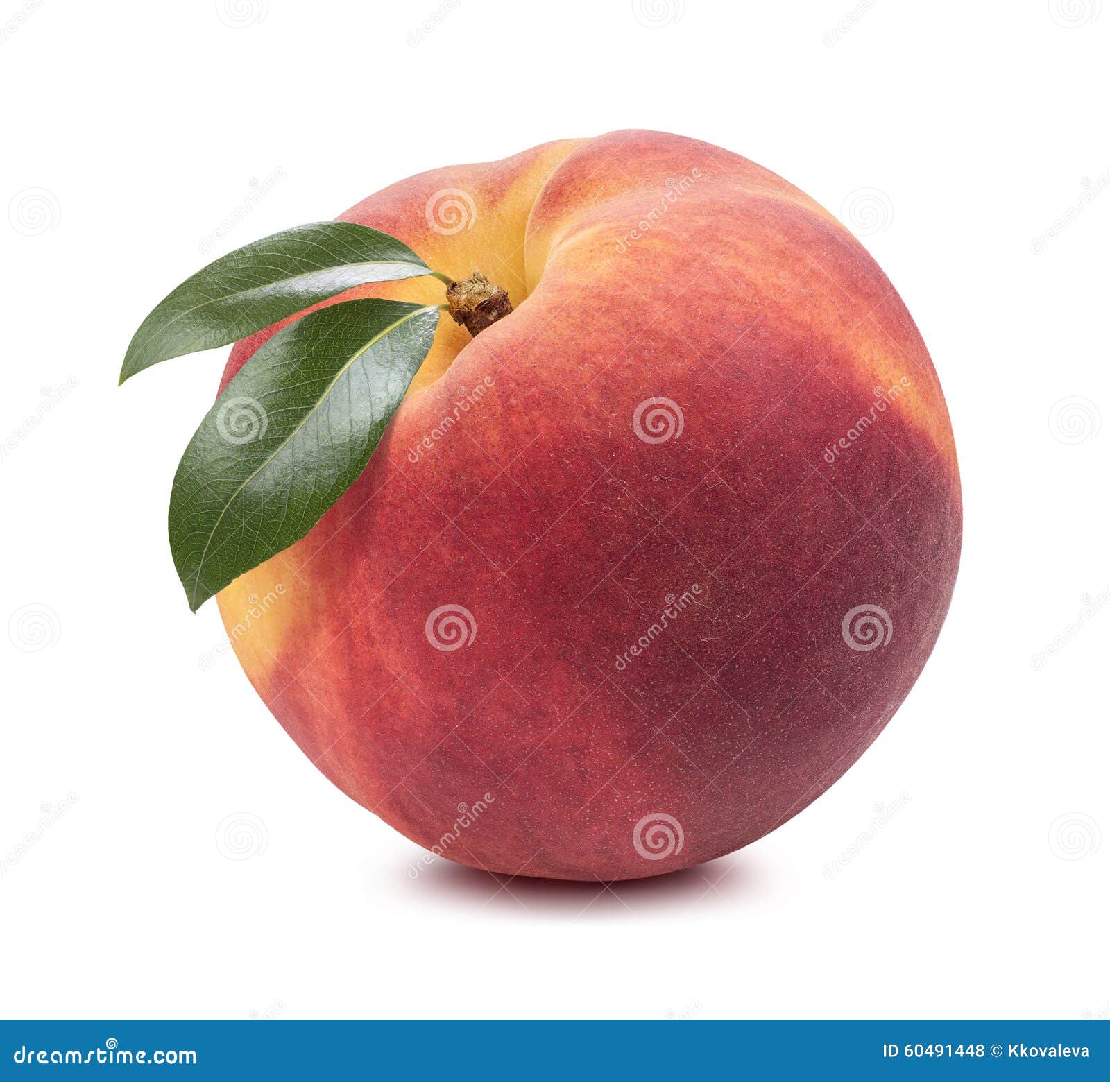Single Separate Peach Isolated on White Background Stock Photo - Image ...