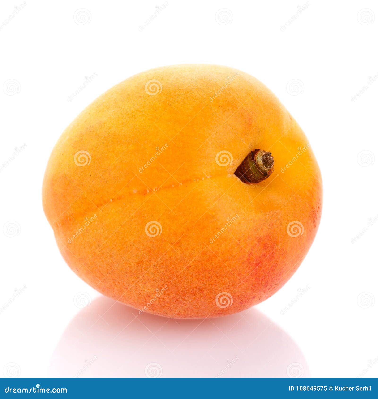 Single Separate Peach Isolated on White Background Stock Image - Image ...