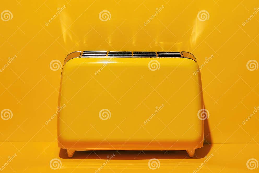 A Single-serve Toaster with a Bright Yellow Color, Placed on a Flat ...
