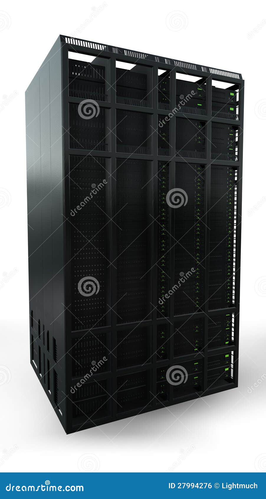 Single server rack stock illustration. Illustration of infrastructure ...