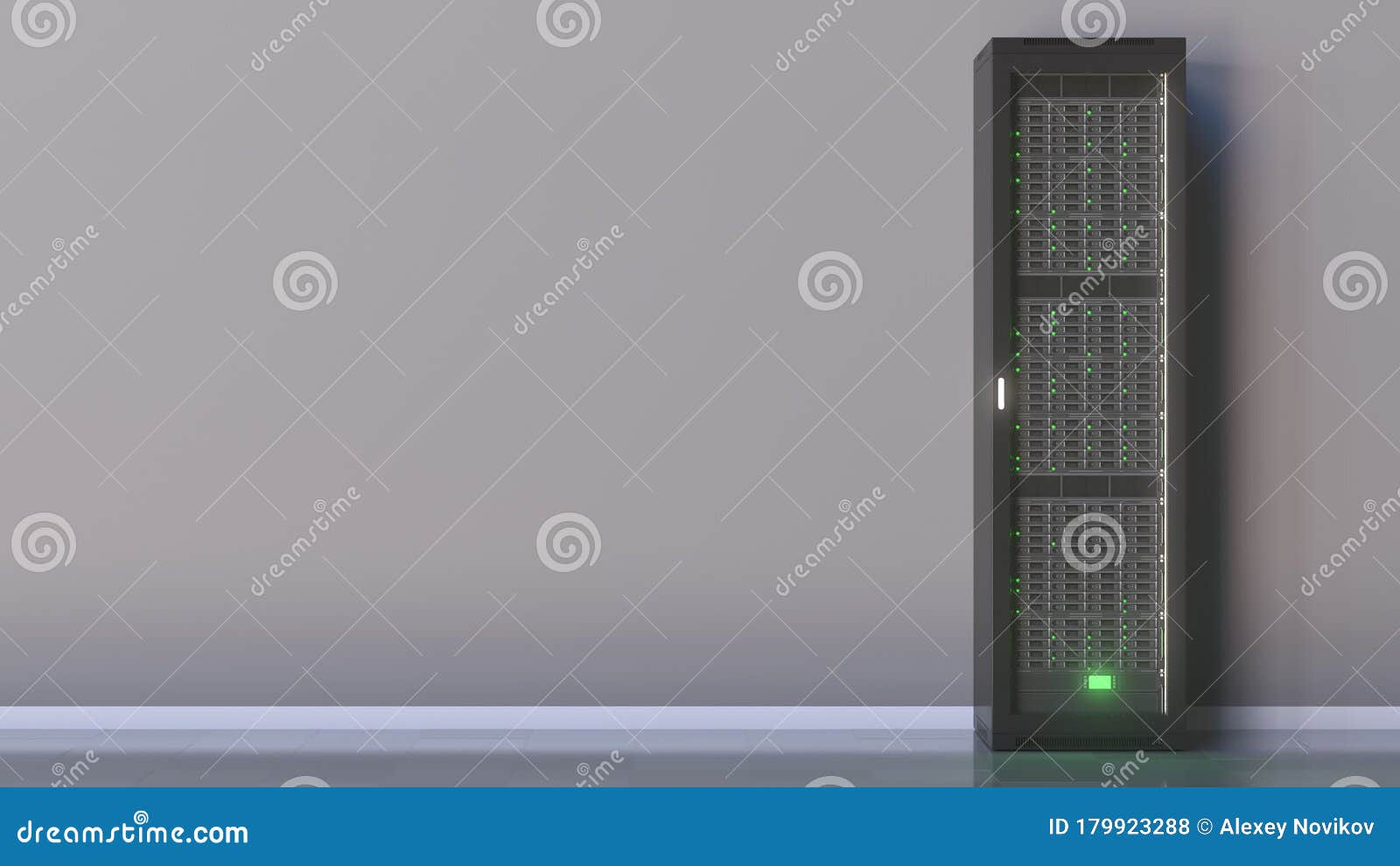 Single Server Rack, Blank Space for Text or Graphics. Loopable 3D ...