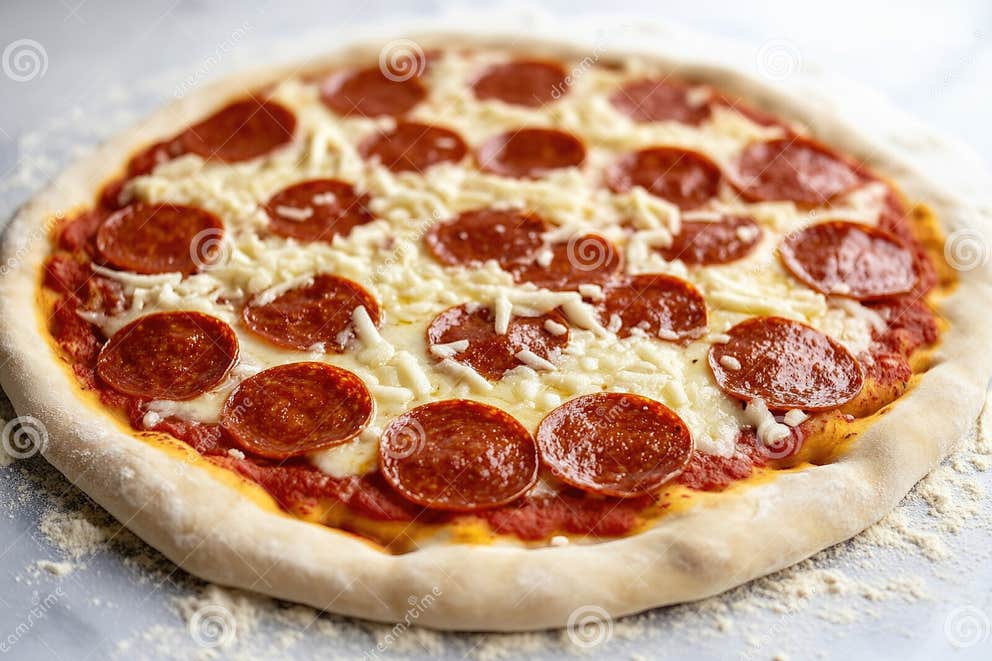 A Single Serving of Pepperoni Pizza Sitting on a Table, Ready To Be Devoured Stock Image - Image ...