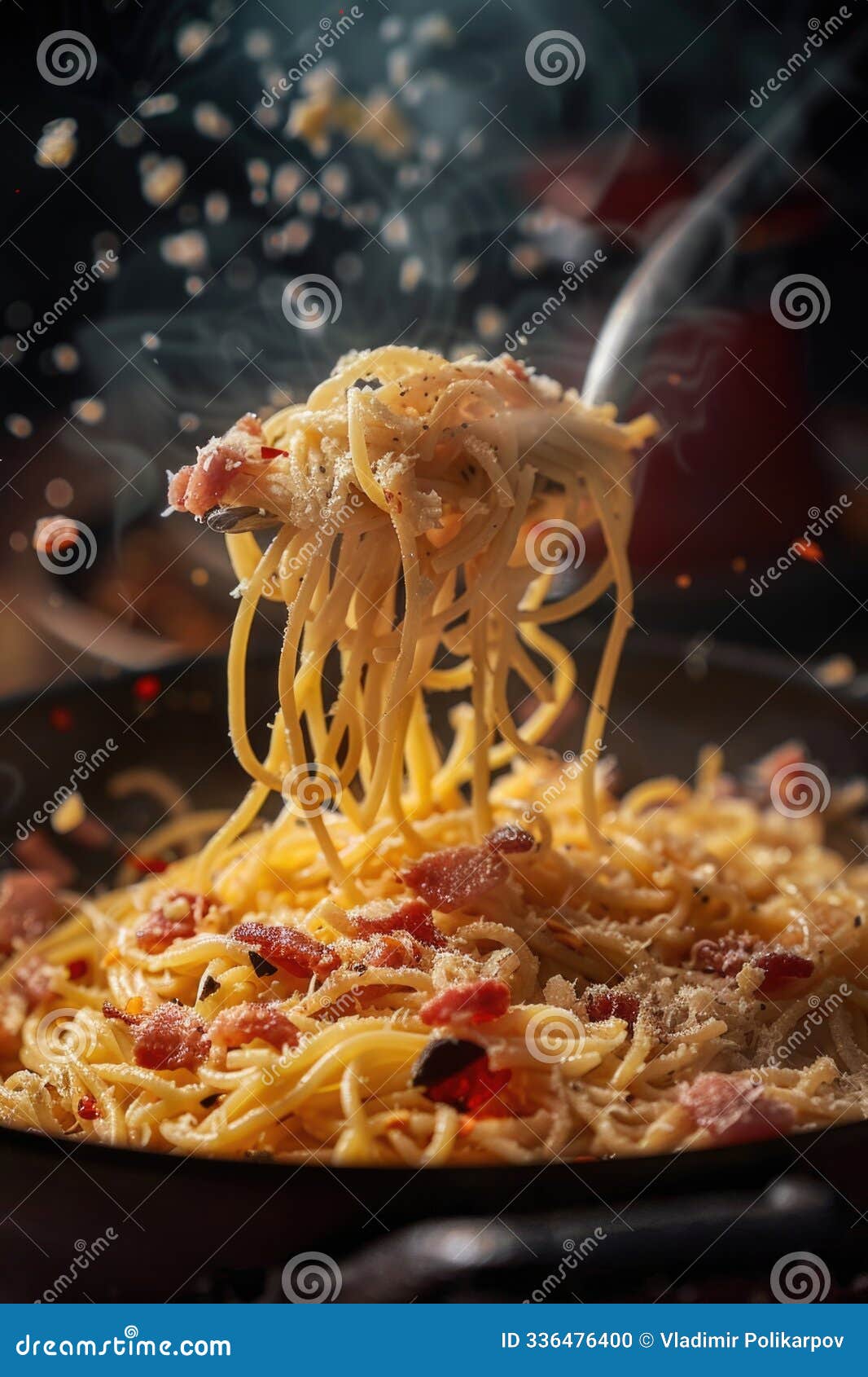 A Single Serving of Spaghetti is Being Lifted Off the Plate by a Fork ...