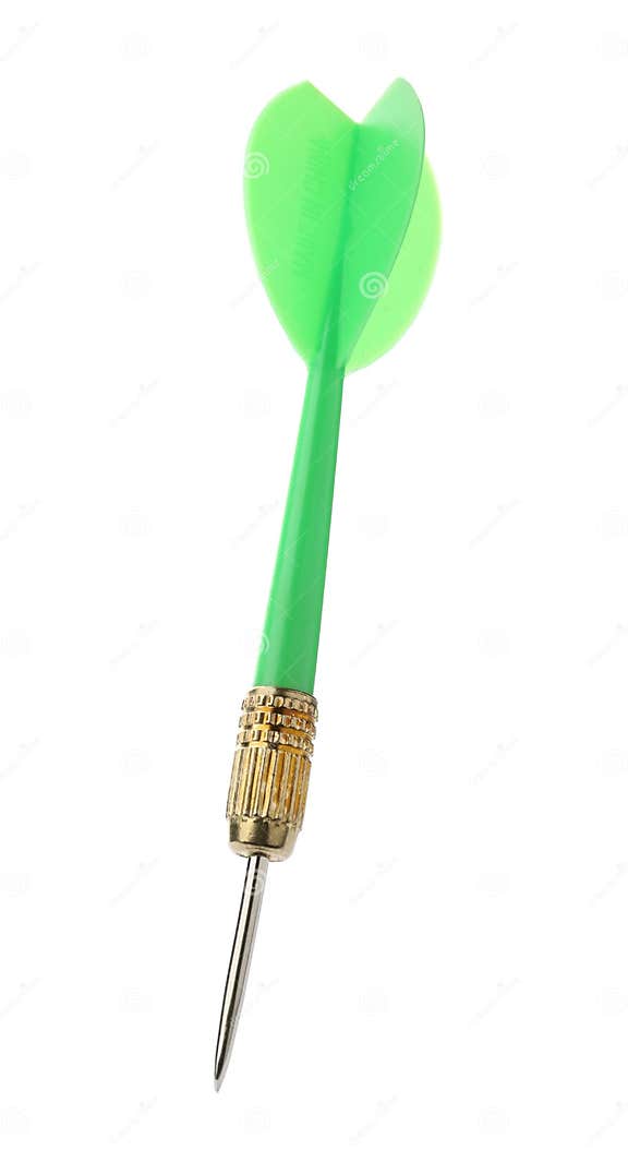 Single Sharp Green Dart on White Stock Image - Image of sharp, needle ...