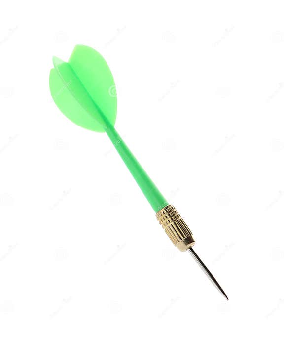 Single Sharp Green Dart Isolated Stock Image - Image of background ...