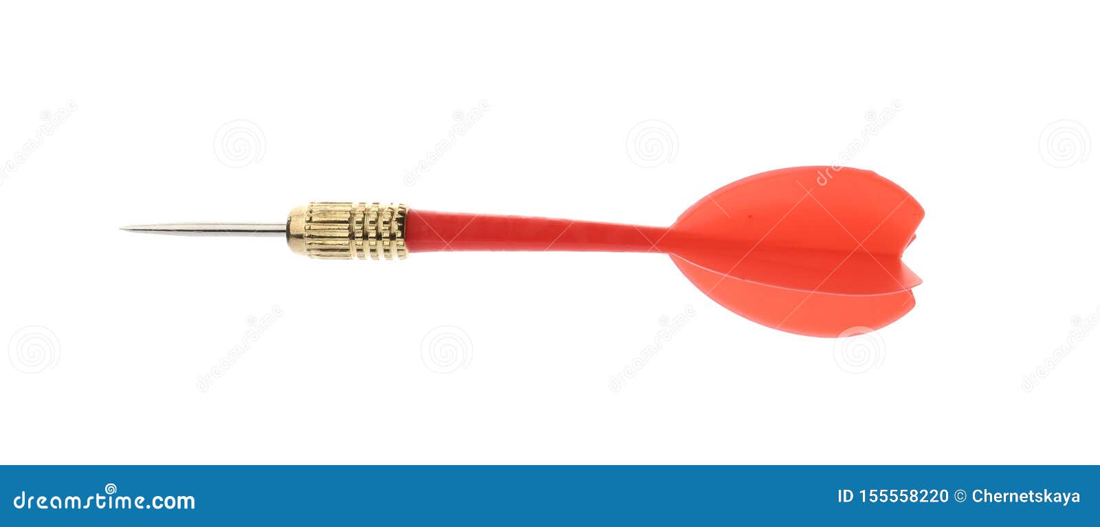 Single Sharp Red Dart Isolated on Stock Photo - Image of play, bullseye ...