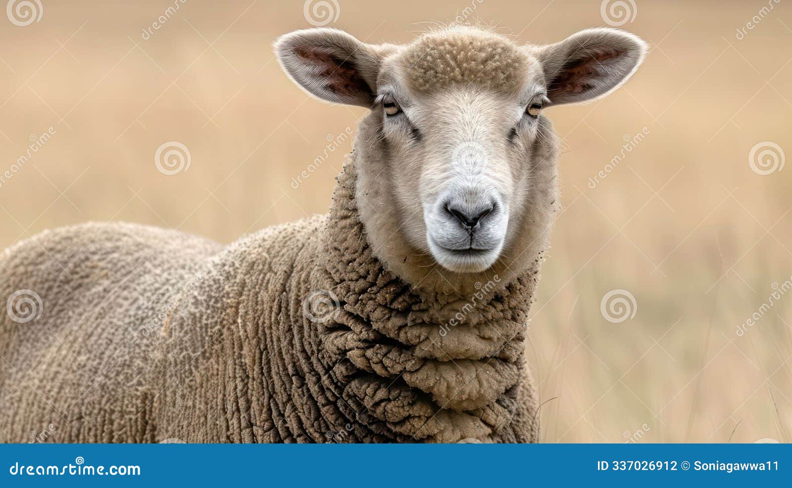 A Single Sheep Standing On The Top Of A Hill Under The Stars, Great For ...