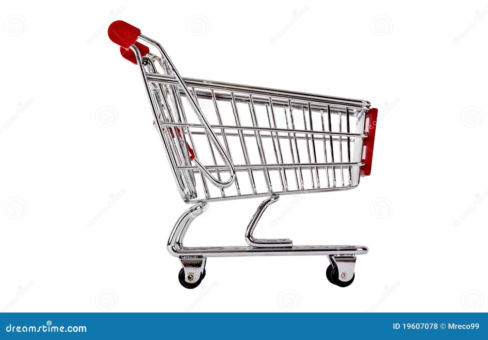 Single Shopping Trolley Side View Isolated Stock Photo - Image of ...