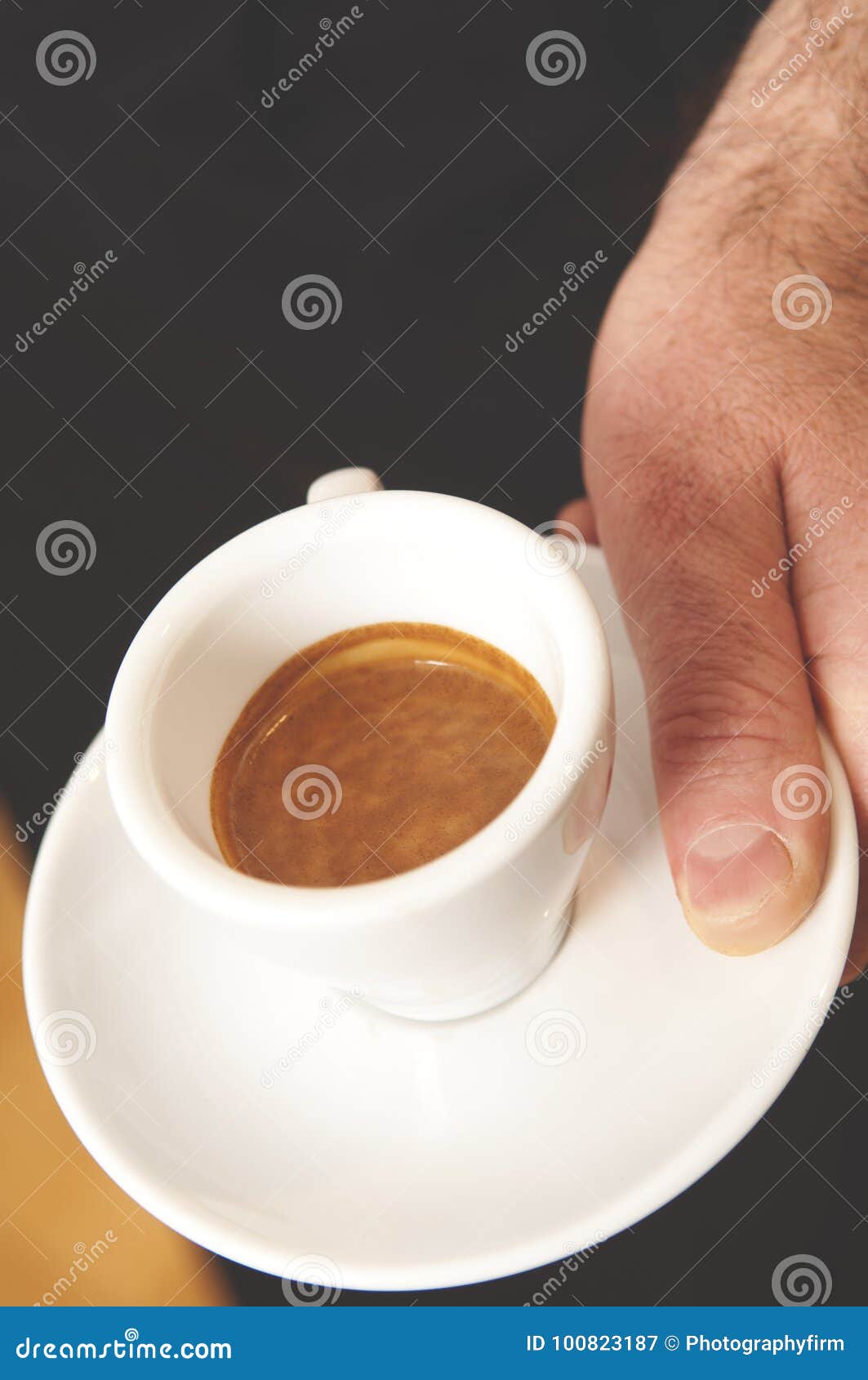 Single Shot of Fresh Espresso on Plate Stock Image - Image of espresso ...
