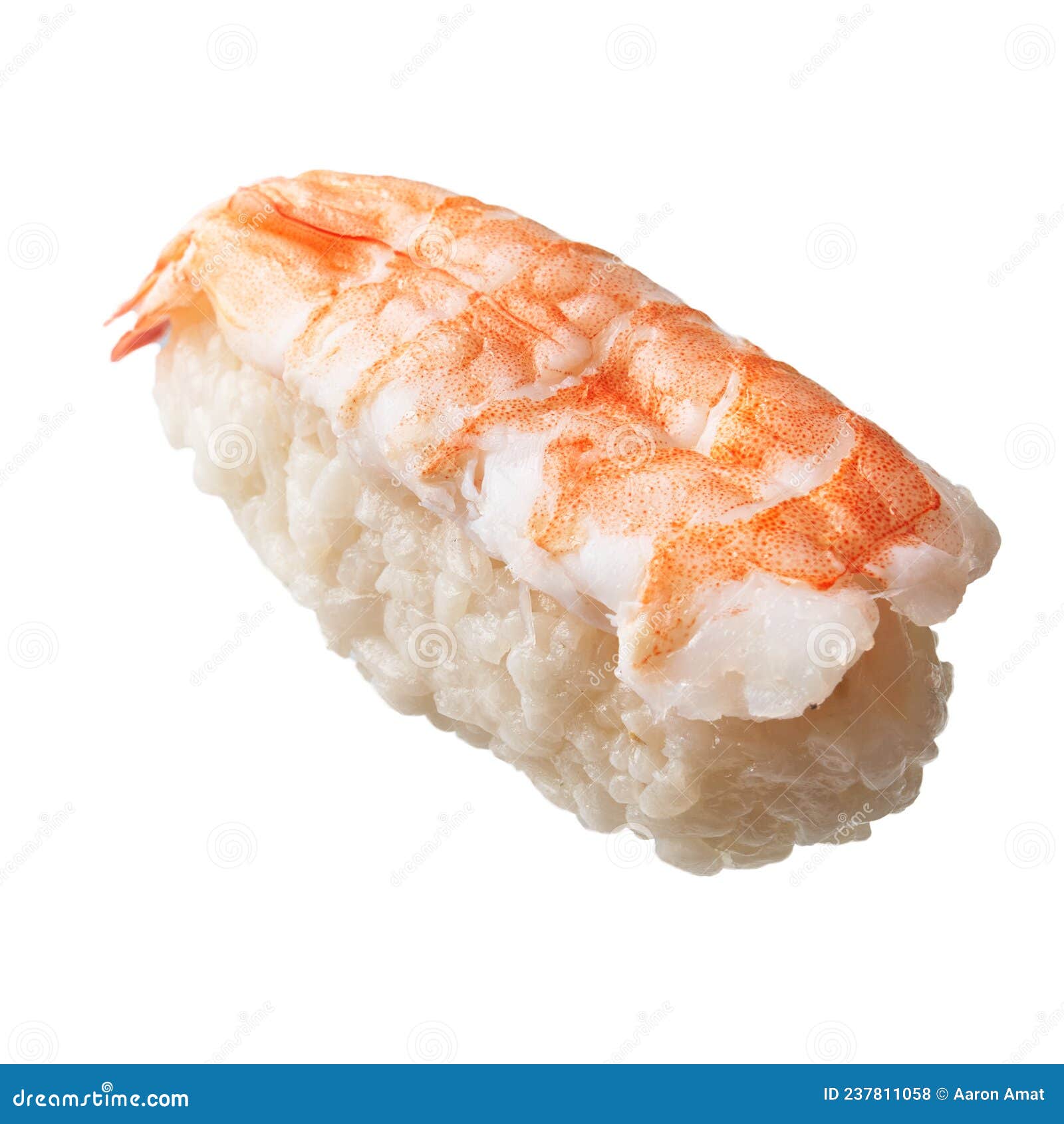 Single Shrimp Nigiri Sushi Isolated on White Background Stock Photo ...