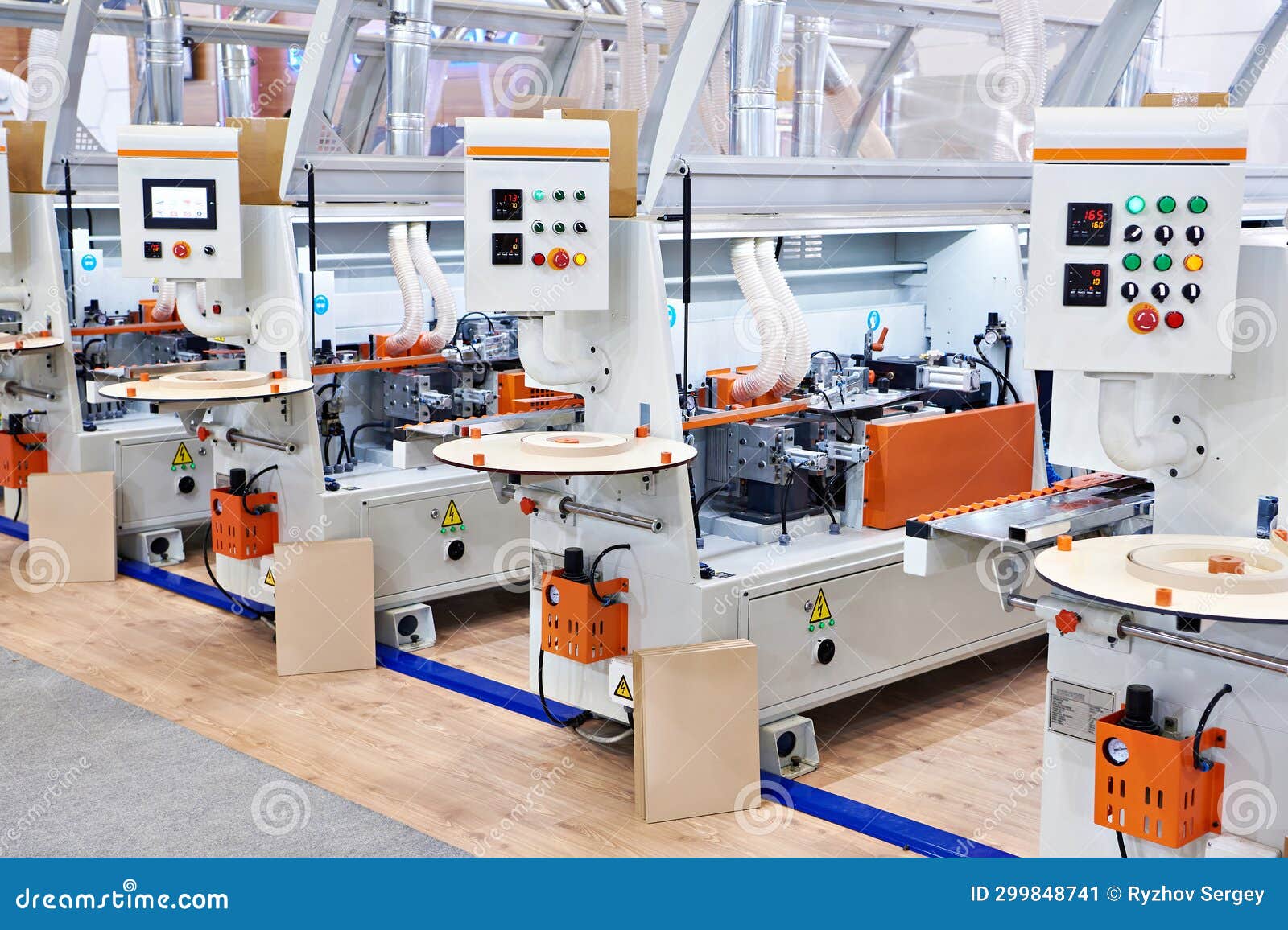Automatic Edgebander Machine on Factory Stock Image - Image of ...