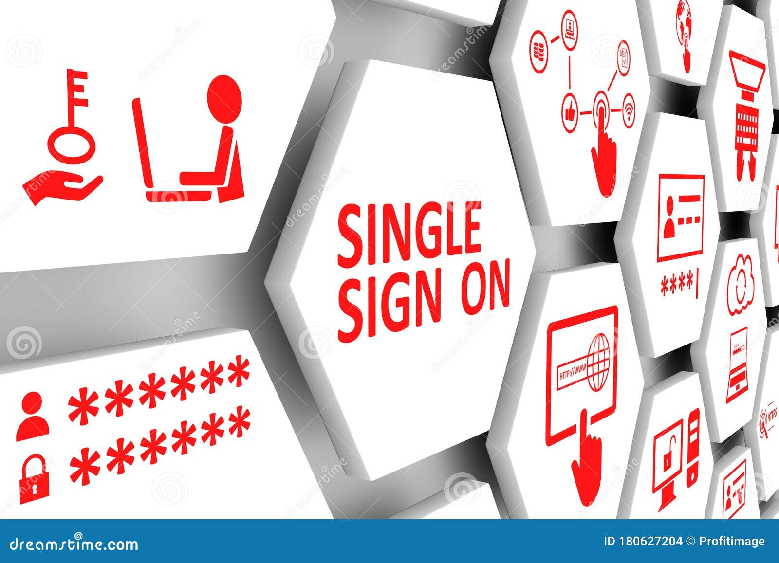 SINGLE SIGN on Concept Cell Background Stock Illustration ...