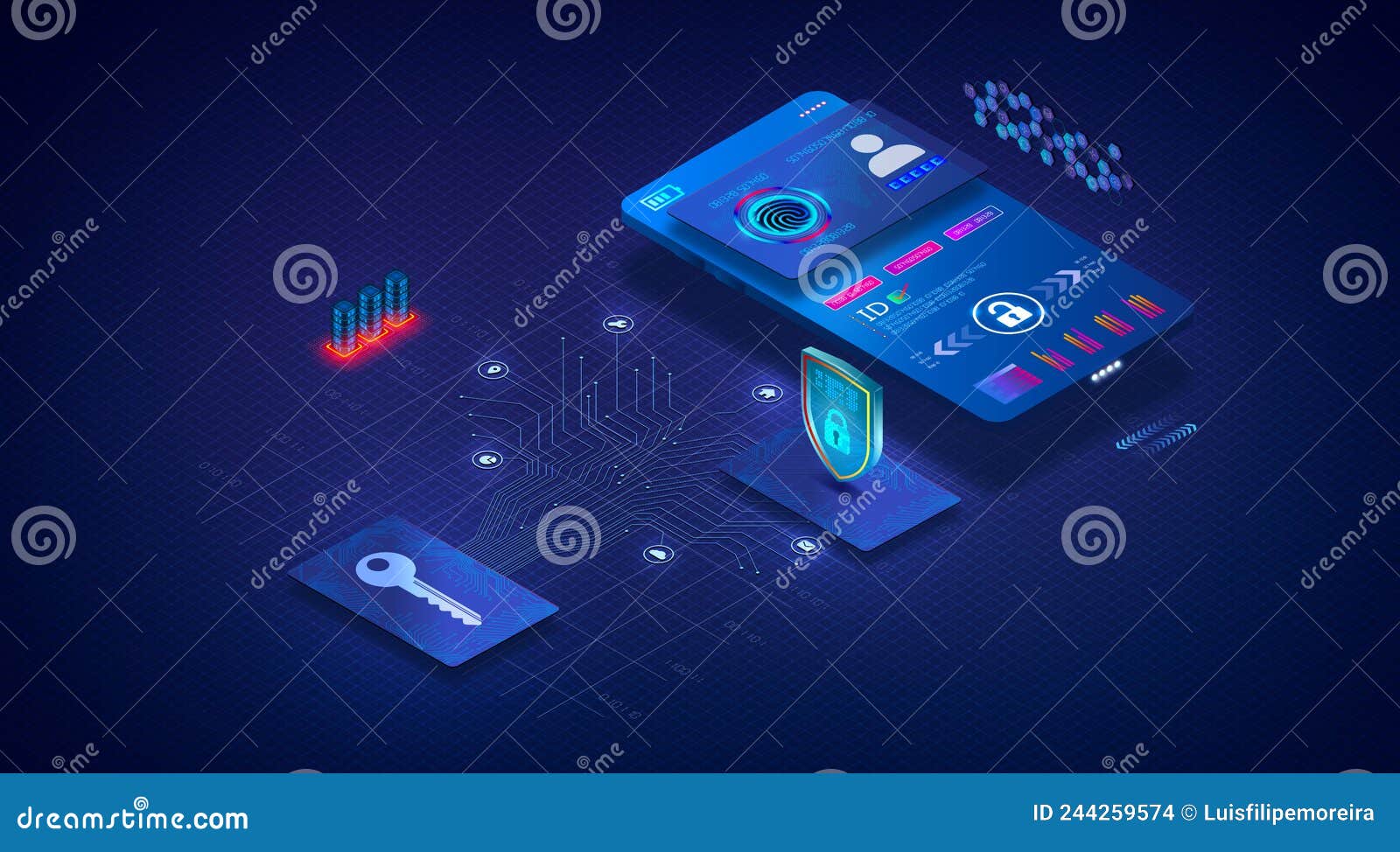 Single Sign-on Concept - SSO - 3D Illustration Stock Illustration ...