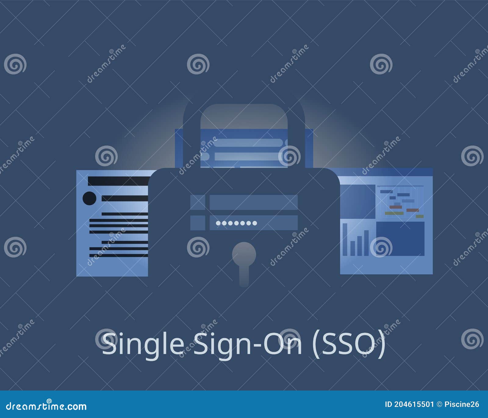 Single Sign-on SSO To Login with Same Username and Password Vector ...