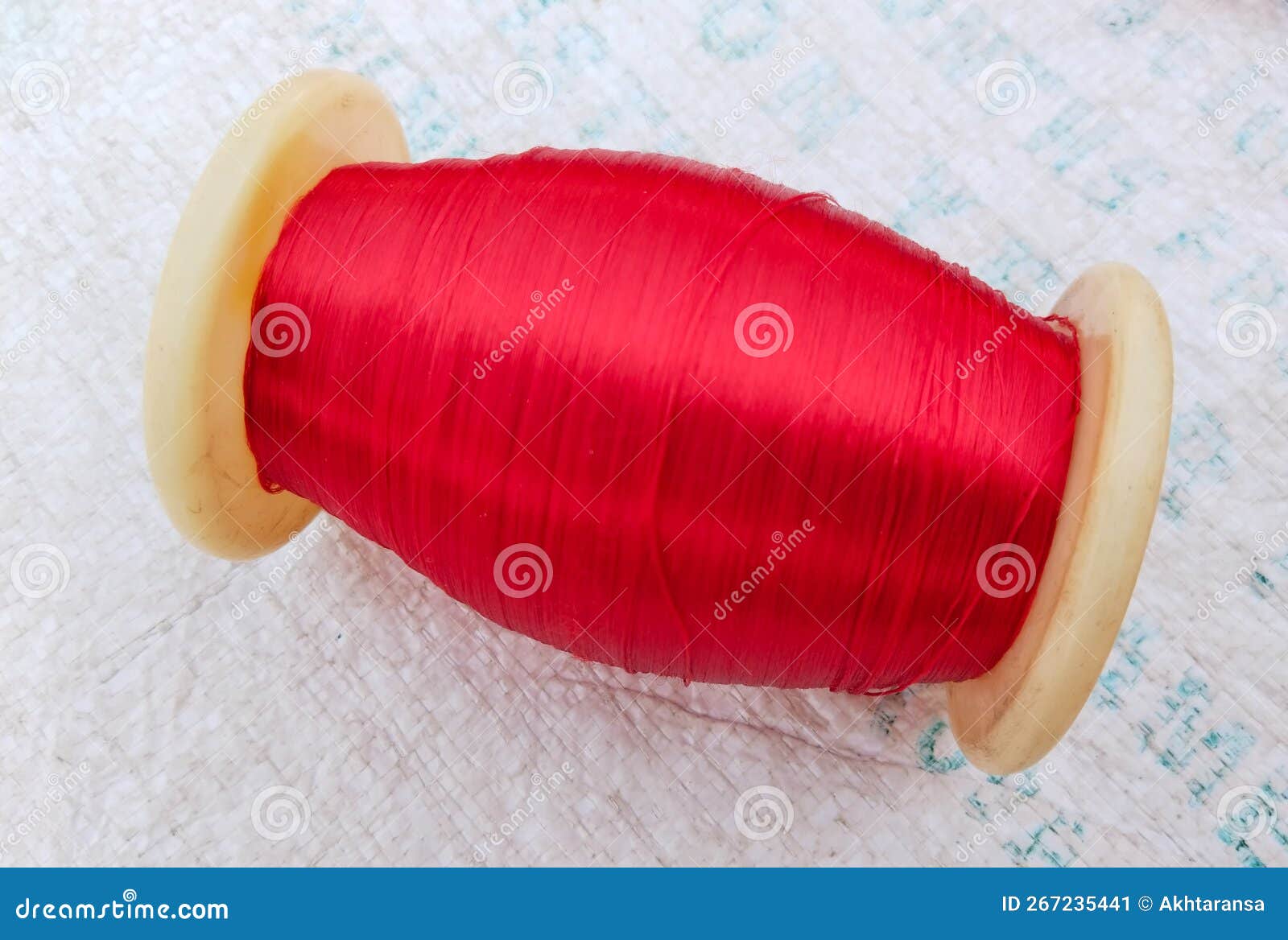 Single Silk Thread Spool on Plastic Carpet Stock Image - Image of india ...