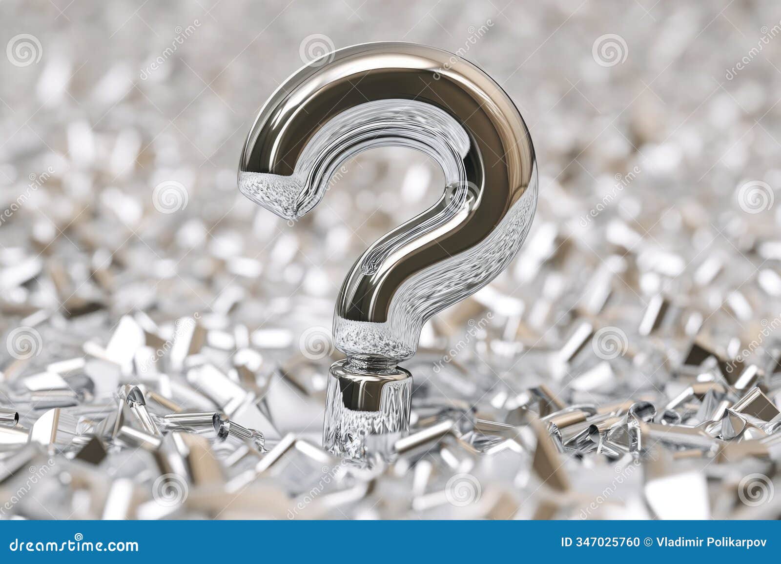 A Single Silver Question Mark Sitting Atop a Pile of Silver Coins ...