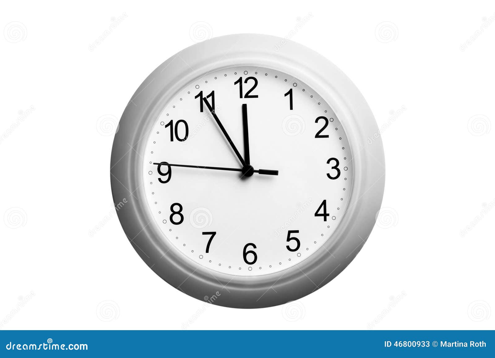 A Single Simple Clock Showing the Time Stock Image - Image of single ...