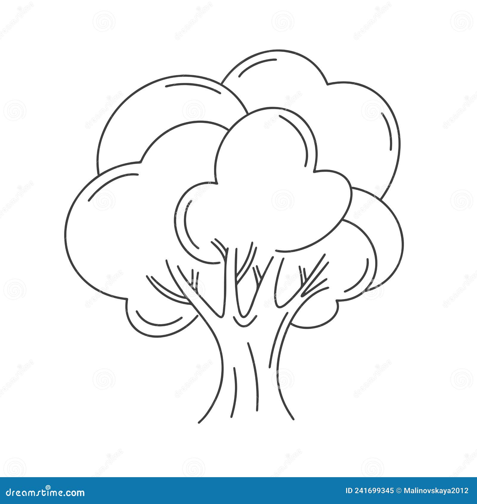 Single Simple Tree Doodle Style Isolated Vector Illustration Stock ...