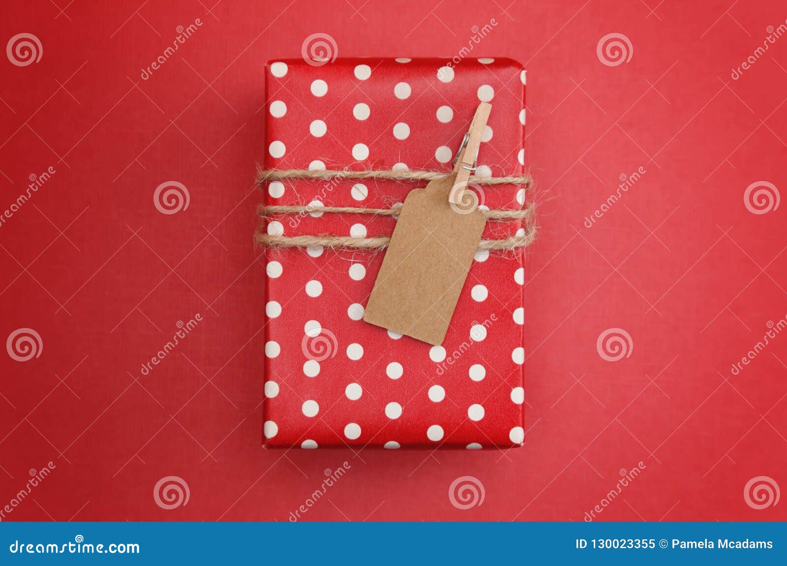 Single Simple Wrapped Present on a Matching Background Stock Image ...