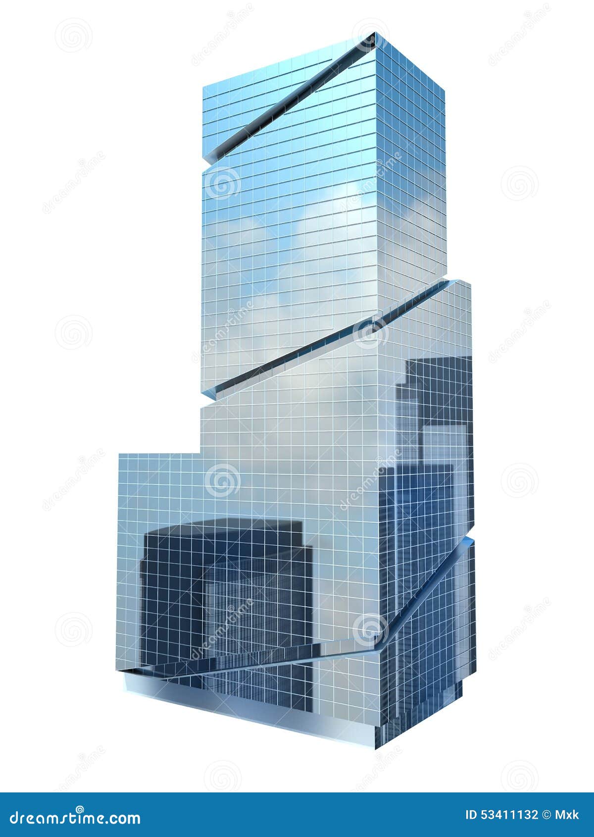 Single skyscraper stock photo. Image of isolated, business - 53411132