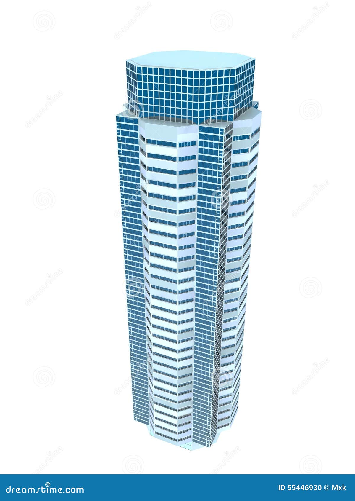 Single skyscraper stock illustration. Illustration of commercial - 55446930