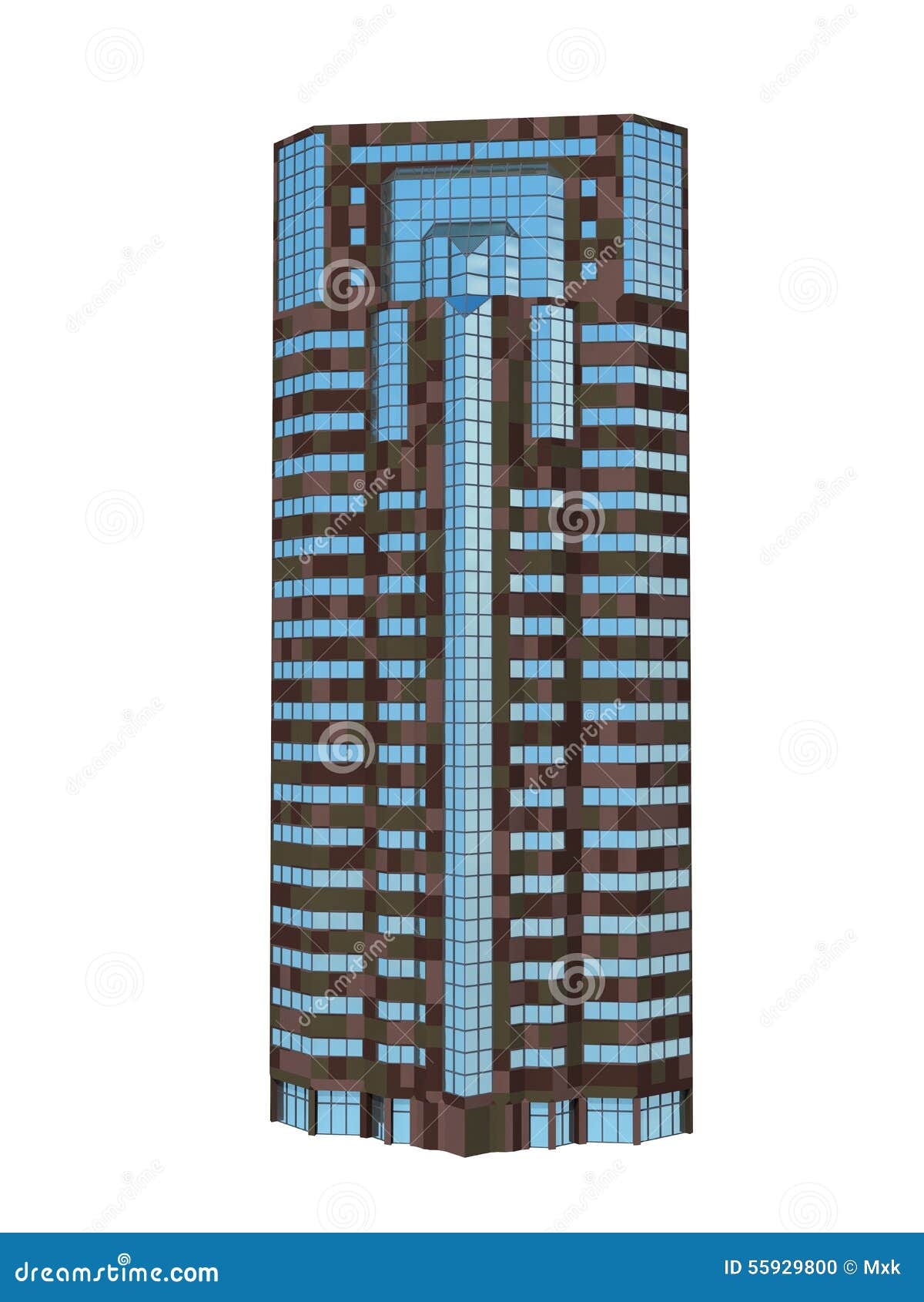 Single skyscraper stock illustration. Illustration of mansion - 55929800