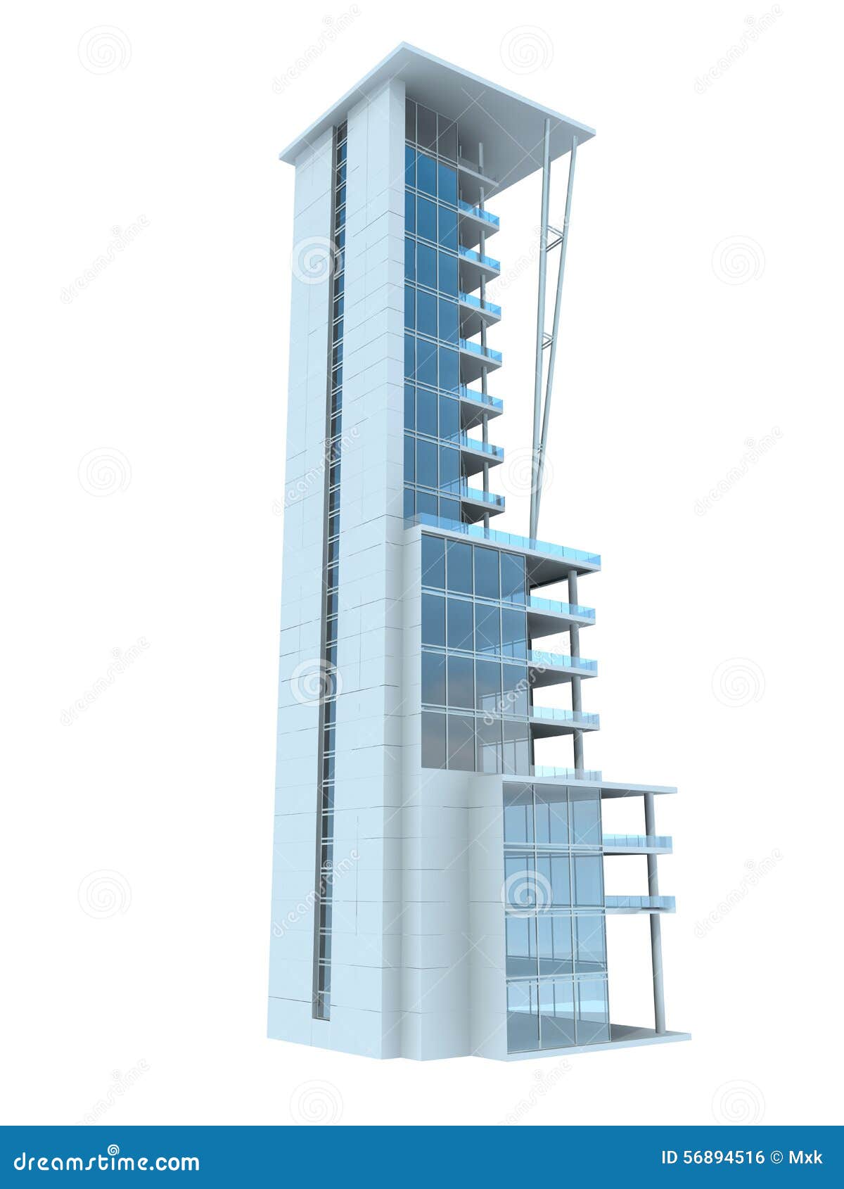Single skyscraper stock illustration. Illustration of office - 56894516