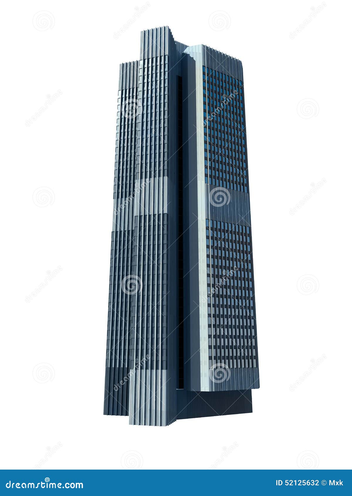 Single skyscraper stock photo. Image of isolated, refraction - 52125632