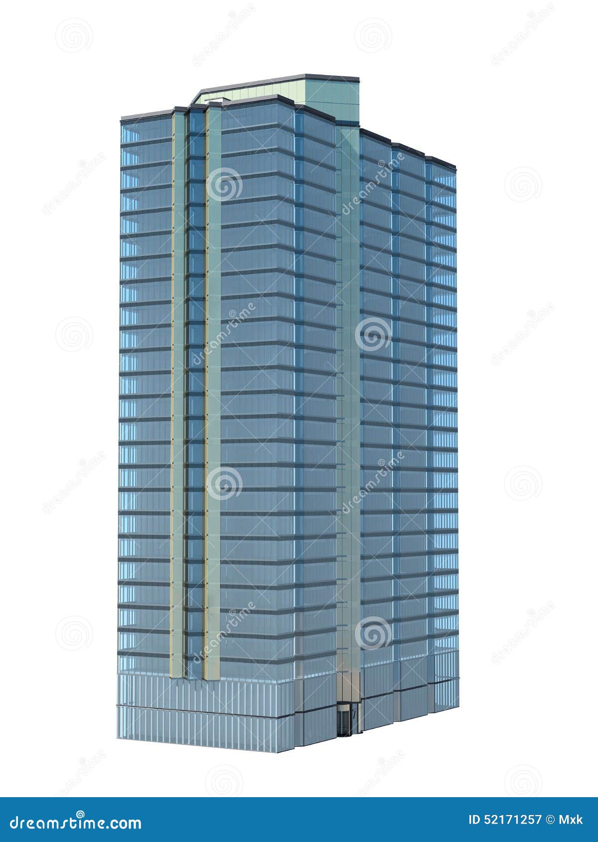 Single skyscraper stock illustration. Illustration of glass - 52171257