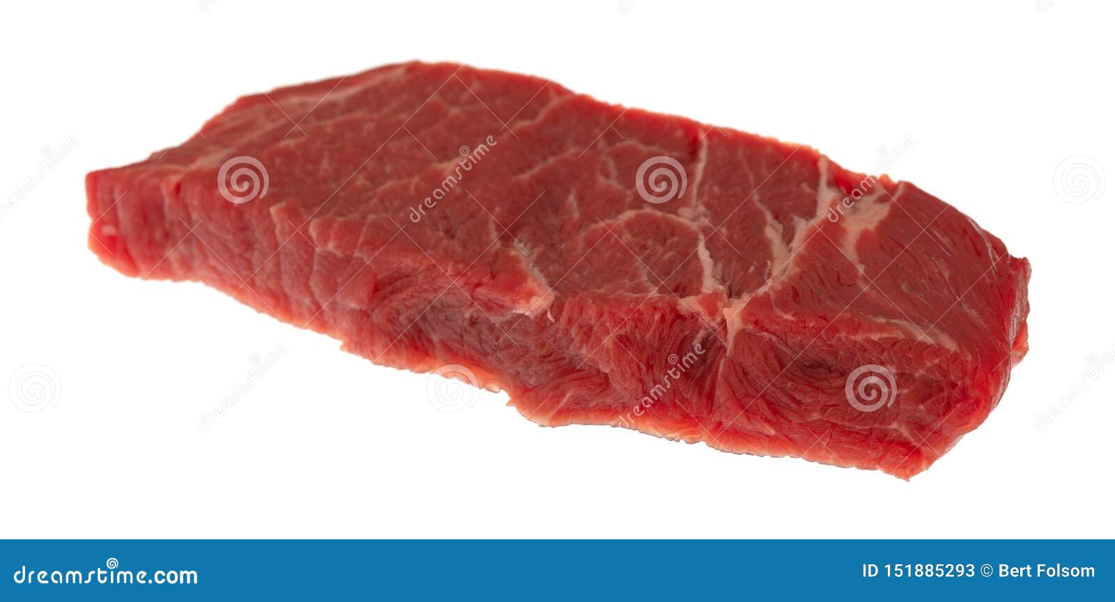 Single Slice of Beef Chuck Boneless Short Rib Steak on a White ...
