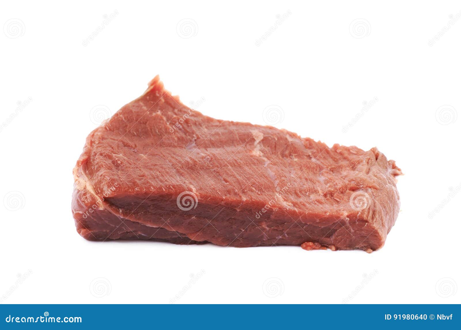Single Slice of Beef Meat Isolated Stock Photo - Image of diet, loin ...