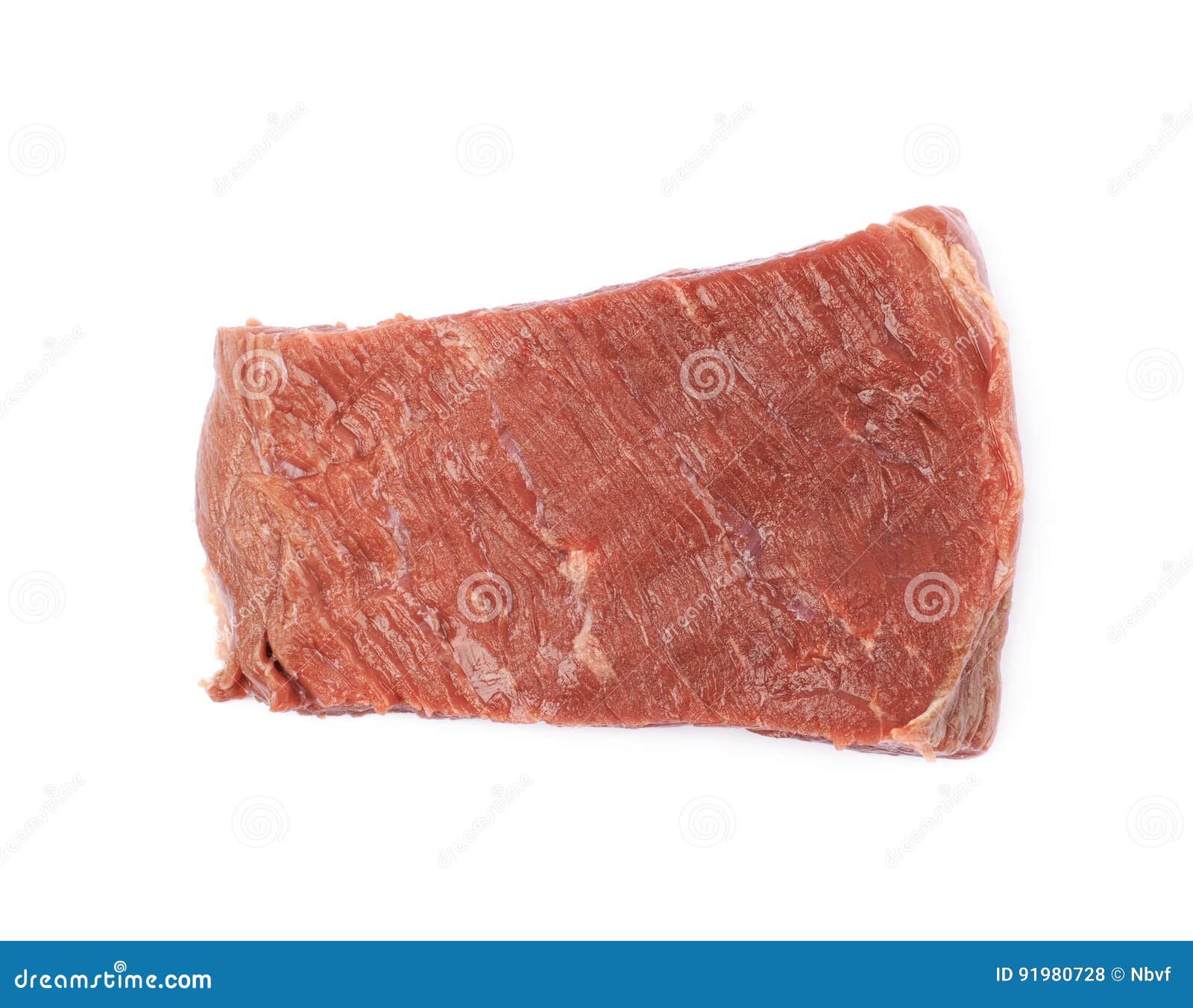 Single Slice of Beef Meat Isolated Stock Photo - Image of diet ...