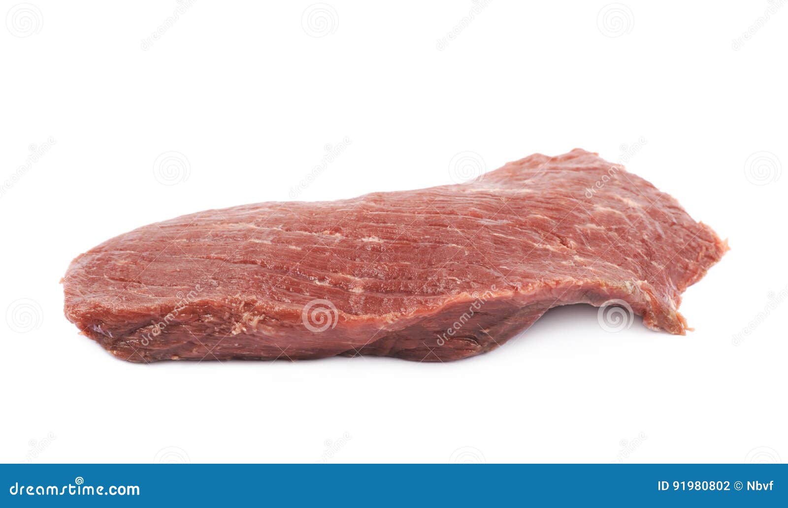 Single Slice of Beef Meat Isolated Stock Photo - Image of portion ...